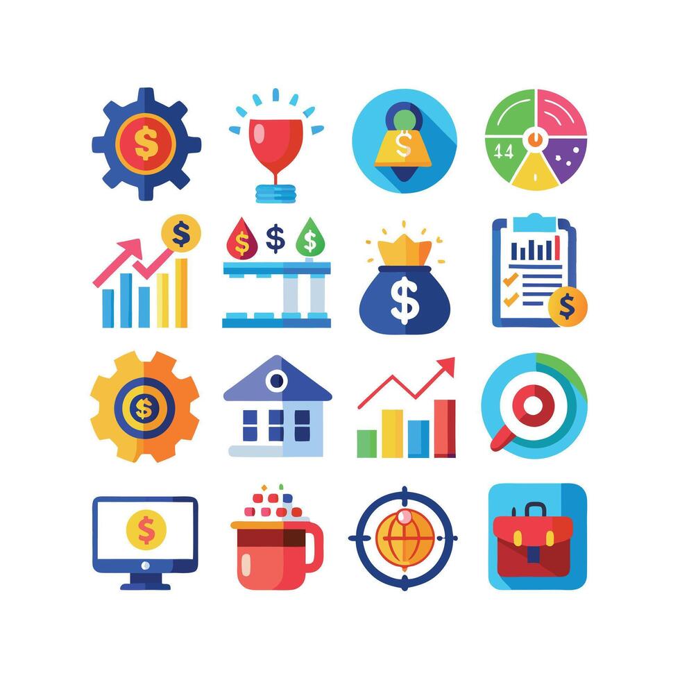 Business and Finance Icon Set Collection for Documents, Websites and ...