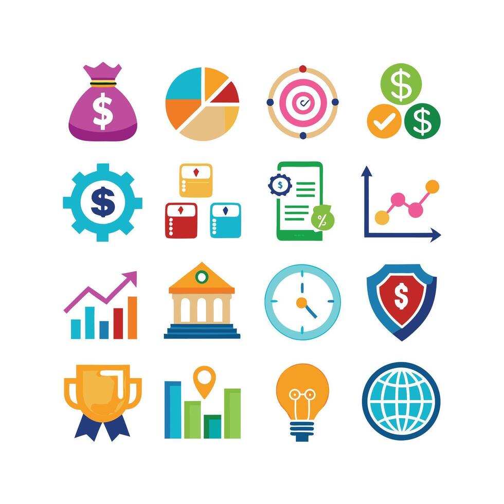 Business and Finance Icon Set Collection for Documents, Websites and ...