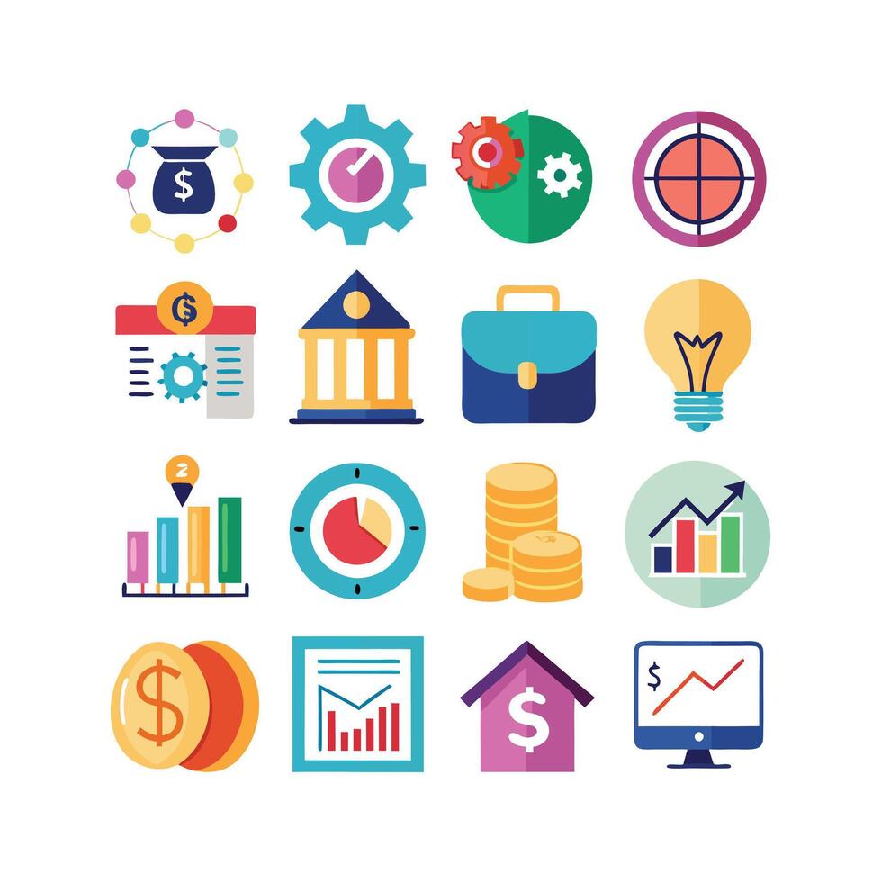 Business and Finance Icon Set Collection for Documents, Websites and ...