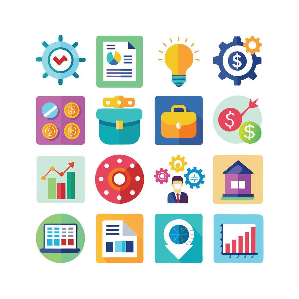 Business and Finance Icon Set Collection for Documents, Websites and ...