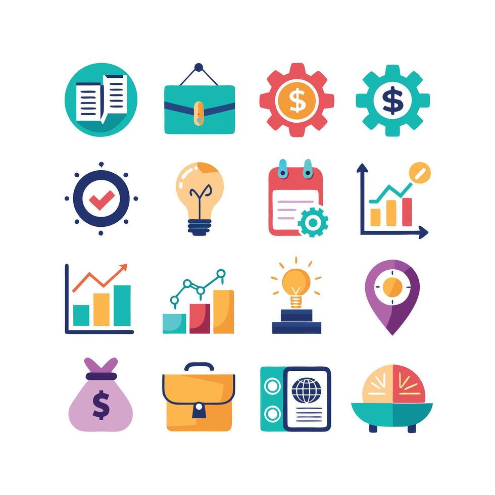 Business and Finance Icon Set Collection for Documents, Websites and ...