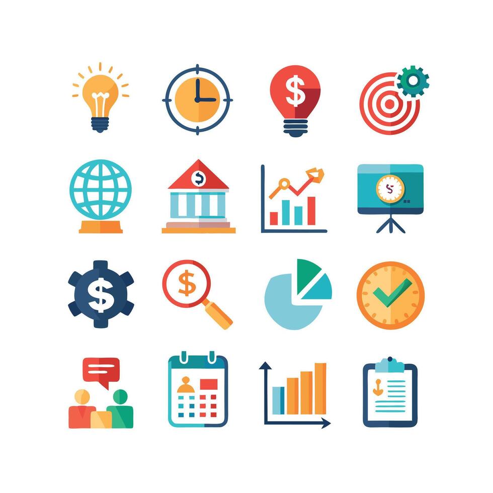 Business and Finance Icon Set Collection for Documents, Websites and ...