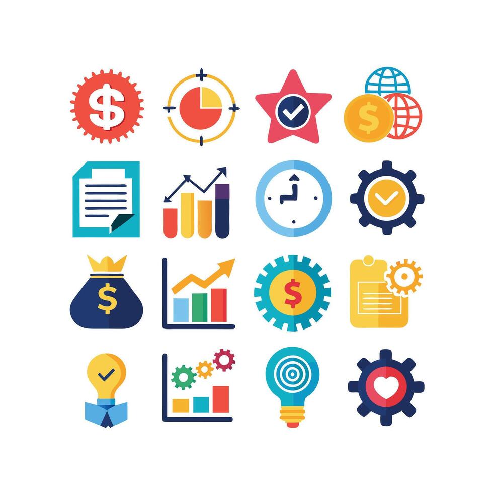 Business and Finance Icon Set Collection for Documents, Websites and ...