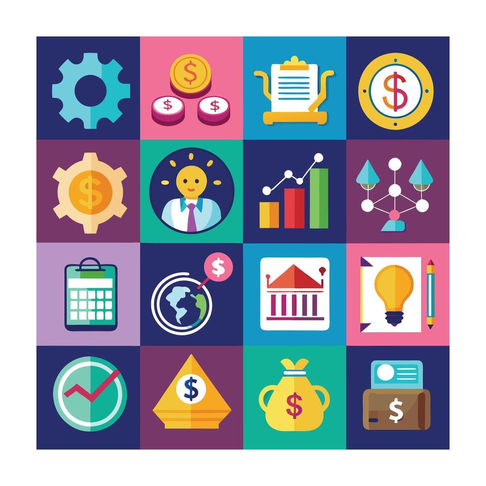 Business and Finance Icon Set Collection for Documents, Websites and ...