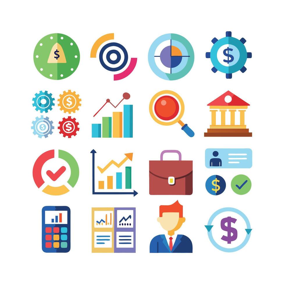 Business and Finance Icon Set Collection for Documents, Websites and ...