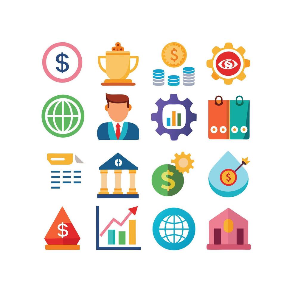 Business and Finance Icon Set Collection for Documents, Websites and ...
