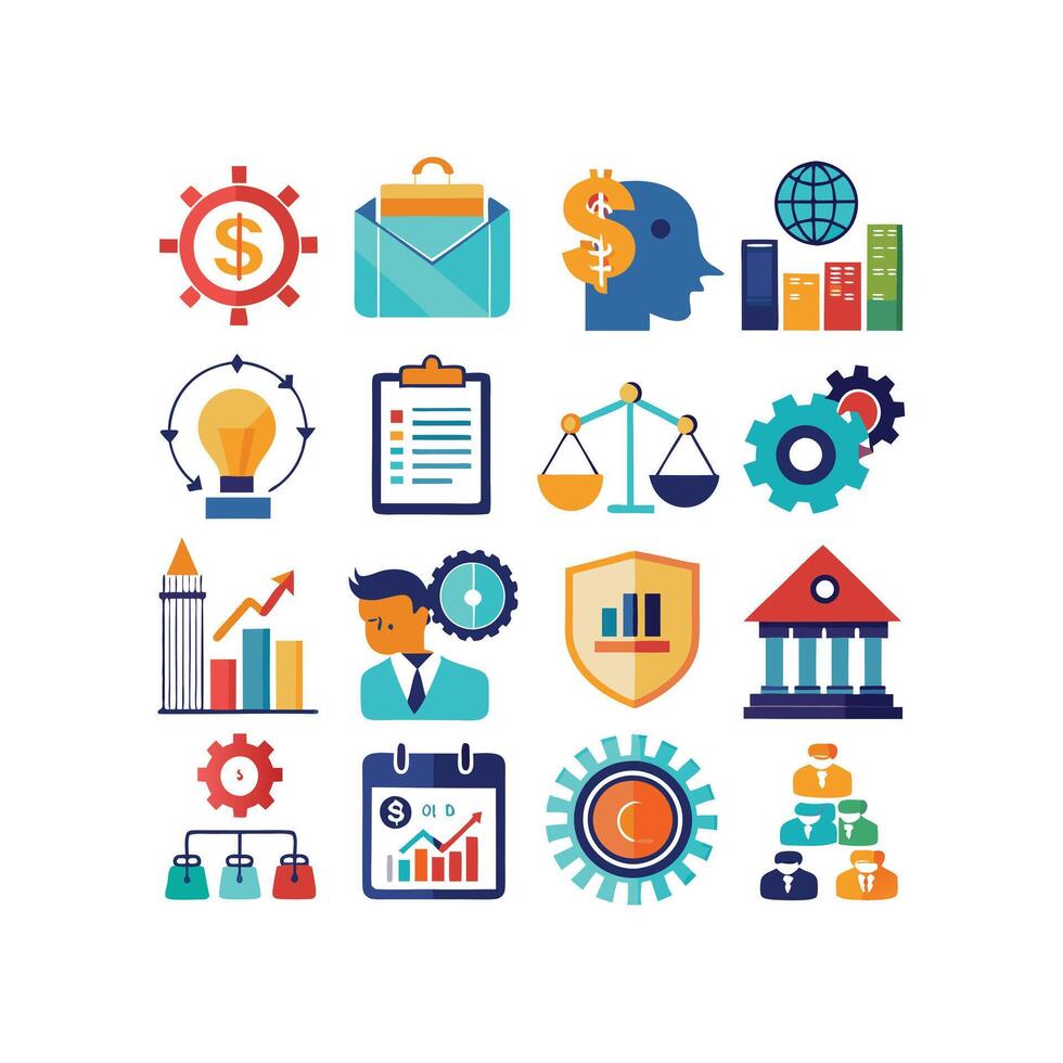 Business and Finance Icon Set Collection for Documents, Websites and ...