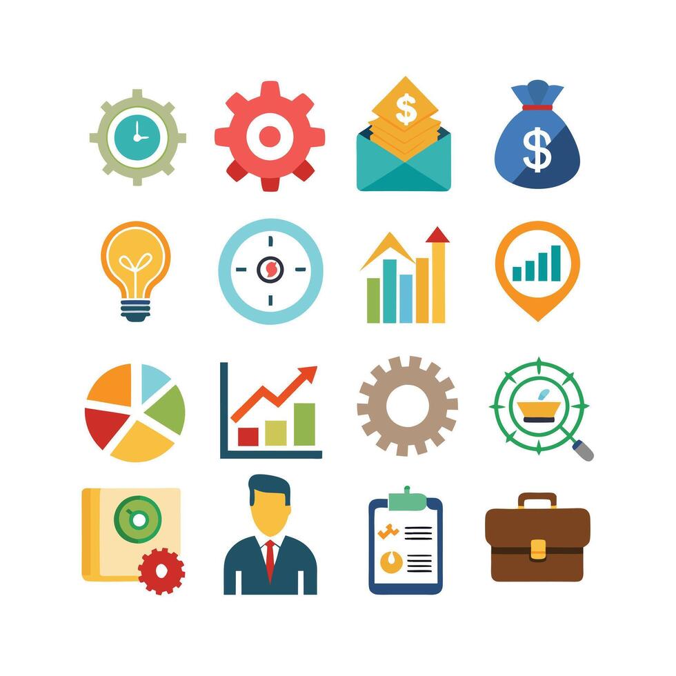 Business and Finance Icon Set Collection for Documents, Websites and ...
