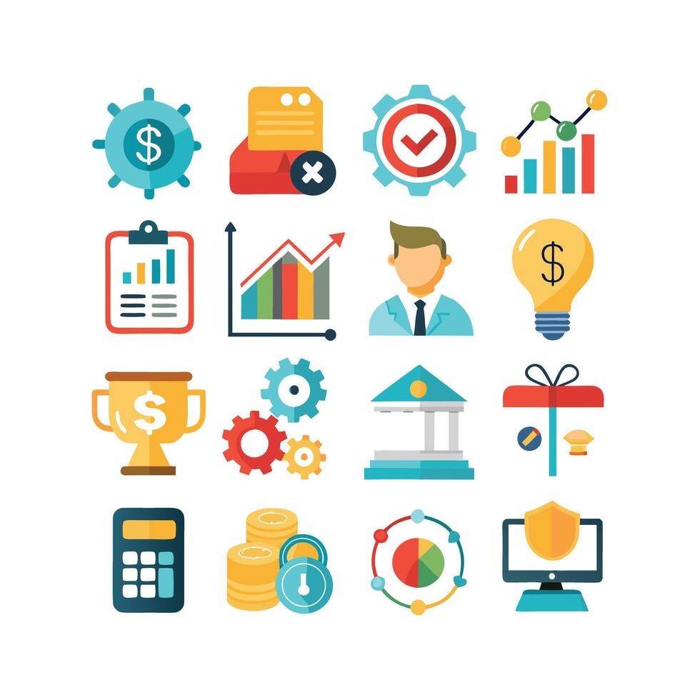 Business and Finance Icon Set Collection for Documents, Websites and ...