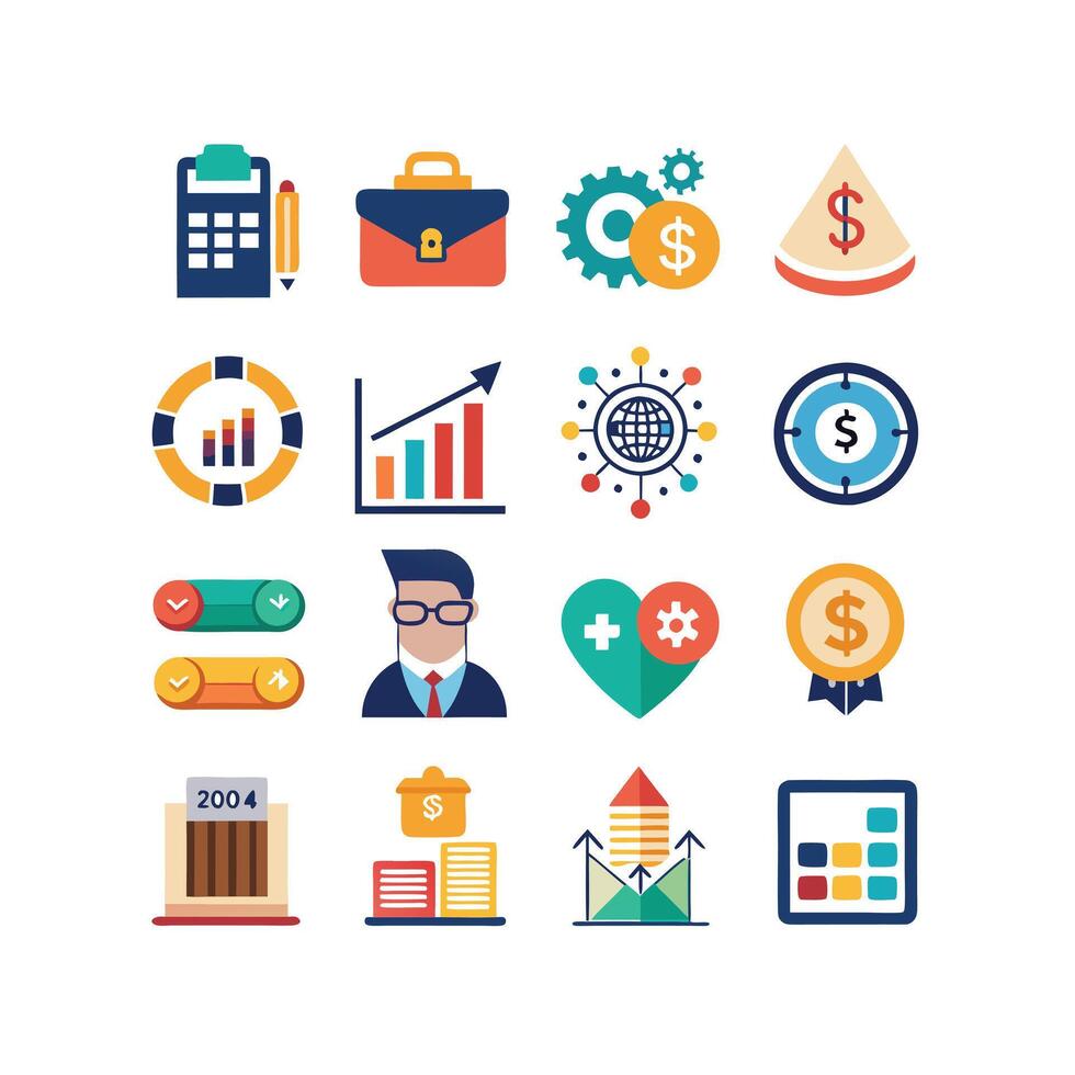 Business and Finance Icon Set Collection for Documents, Websites and ...