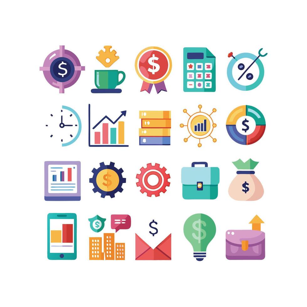 Business and Finance Icon Set Collection for Documents, Websites and ...