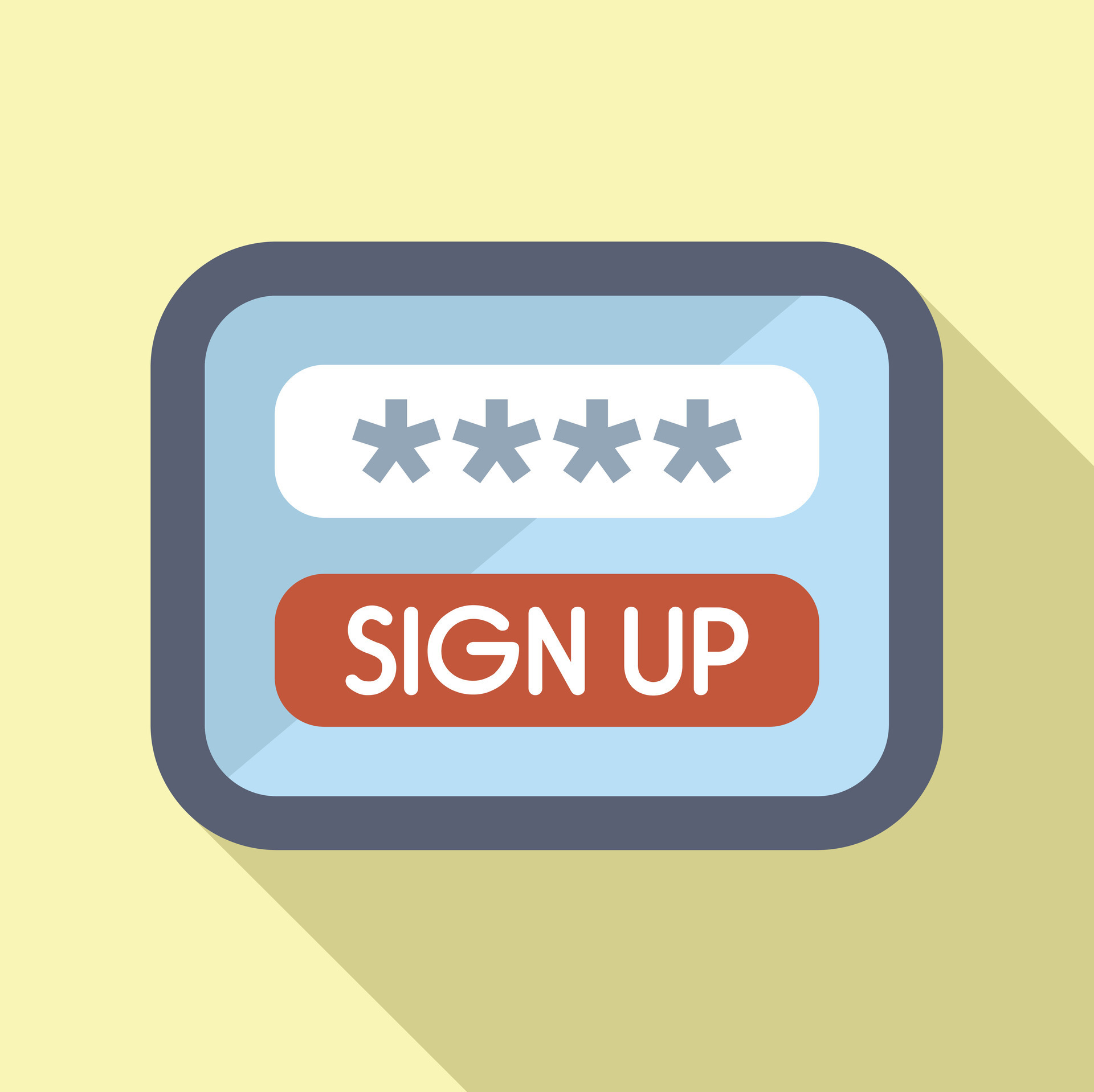 Online registration form with password field showing sign up button for ...