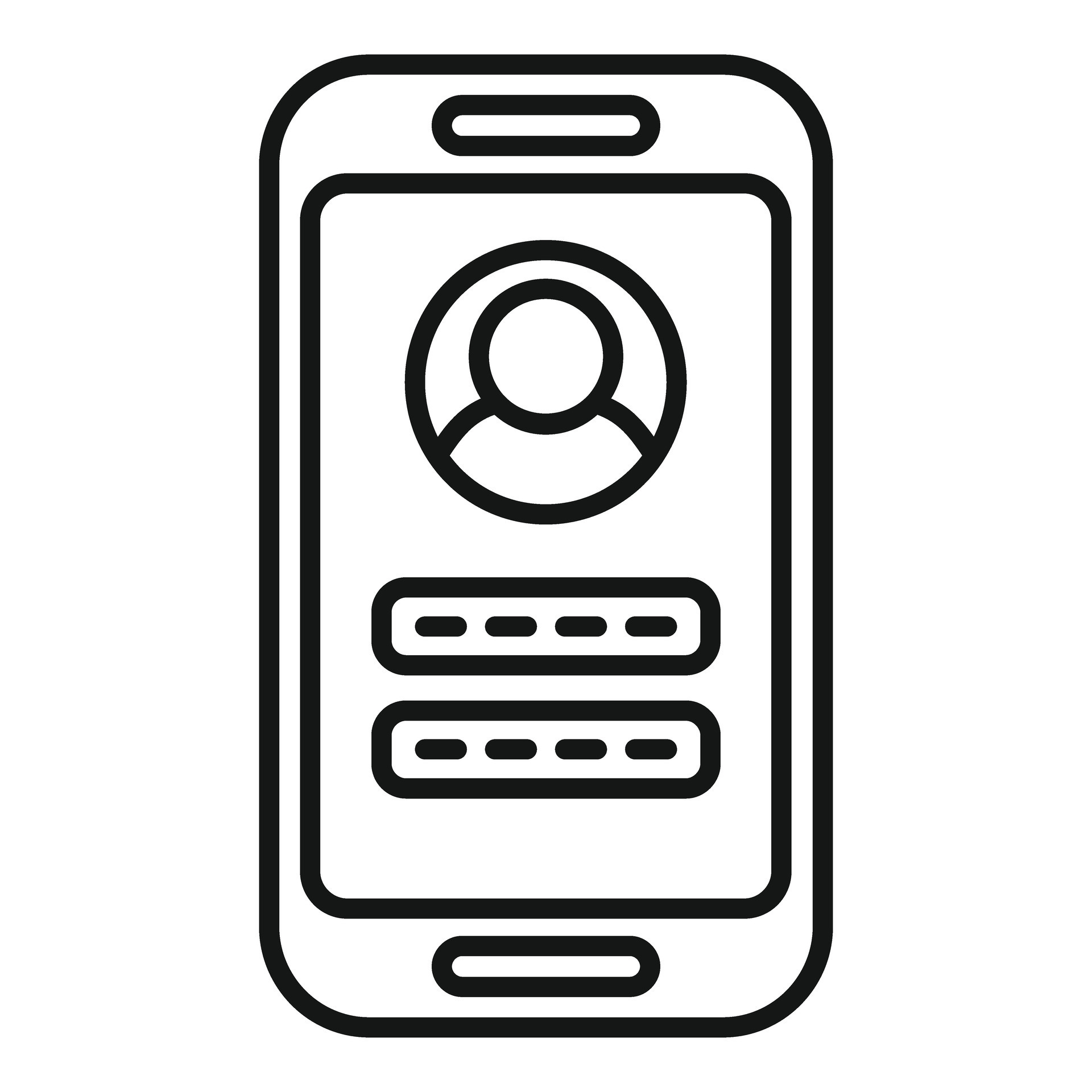 Smartphone displaying user profile login screen with password input ... Smartphone displaying user profile login screen with password input ...