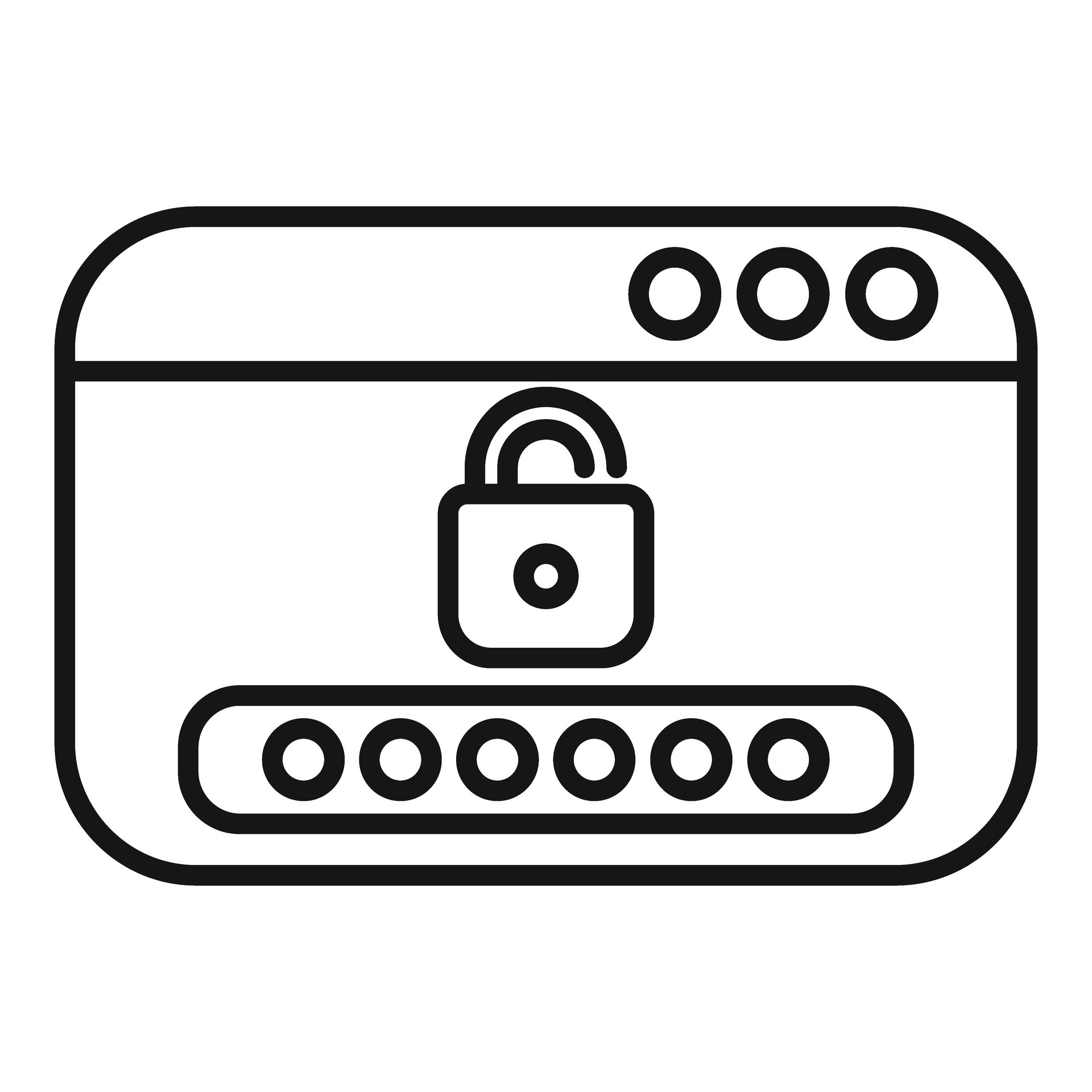 Website Security Protecting User Data With Password And Lock Icon