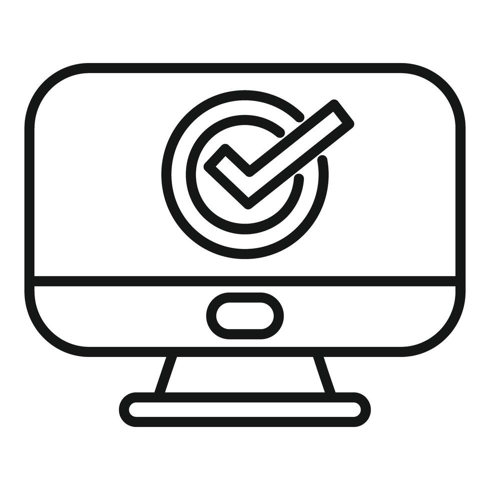 Computer showing check mark icon for online survey 47043097 Vector Art at Vecteezy