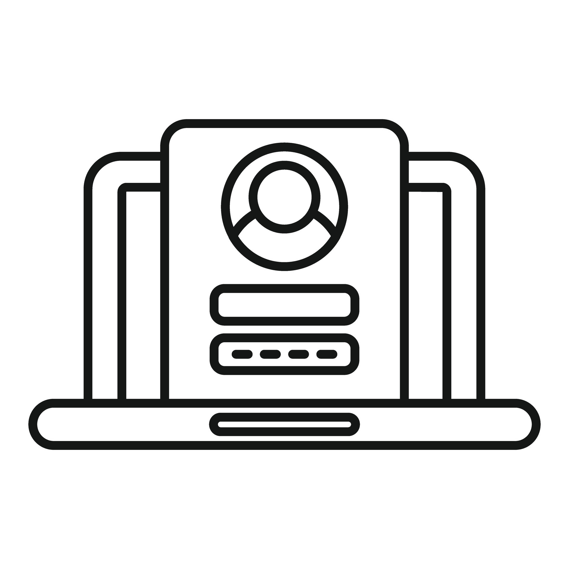 Laptop Showing User Profile With Login And Password Requesting Access 47043119 Vector Art At