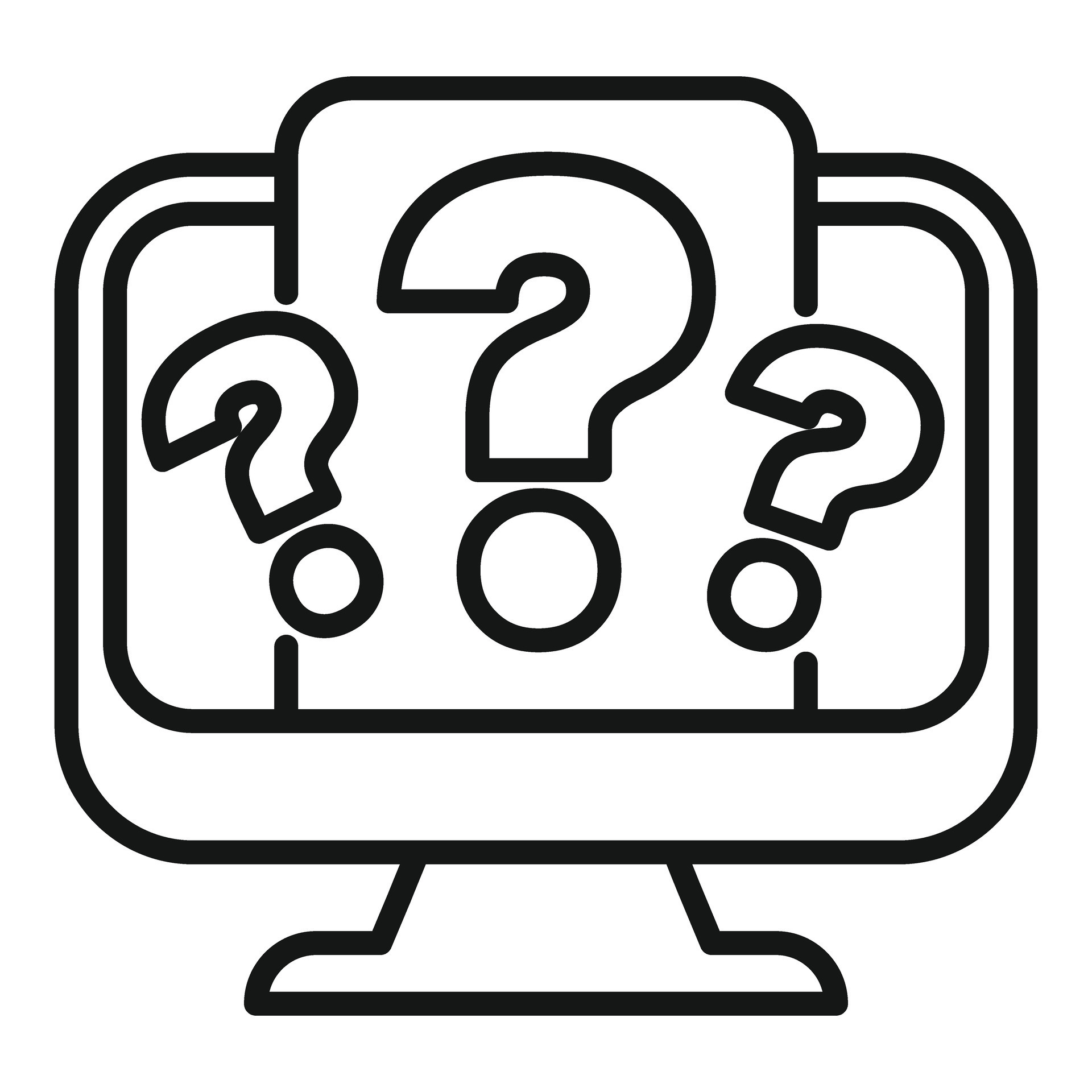 Computer showing question marks for online survey 47044055 Vector Art at Vecteezy