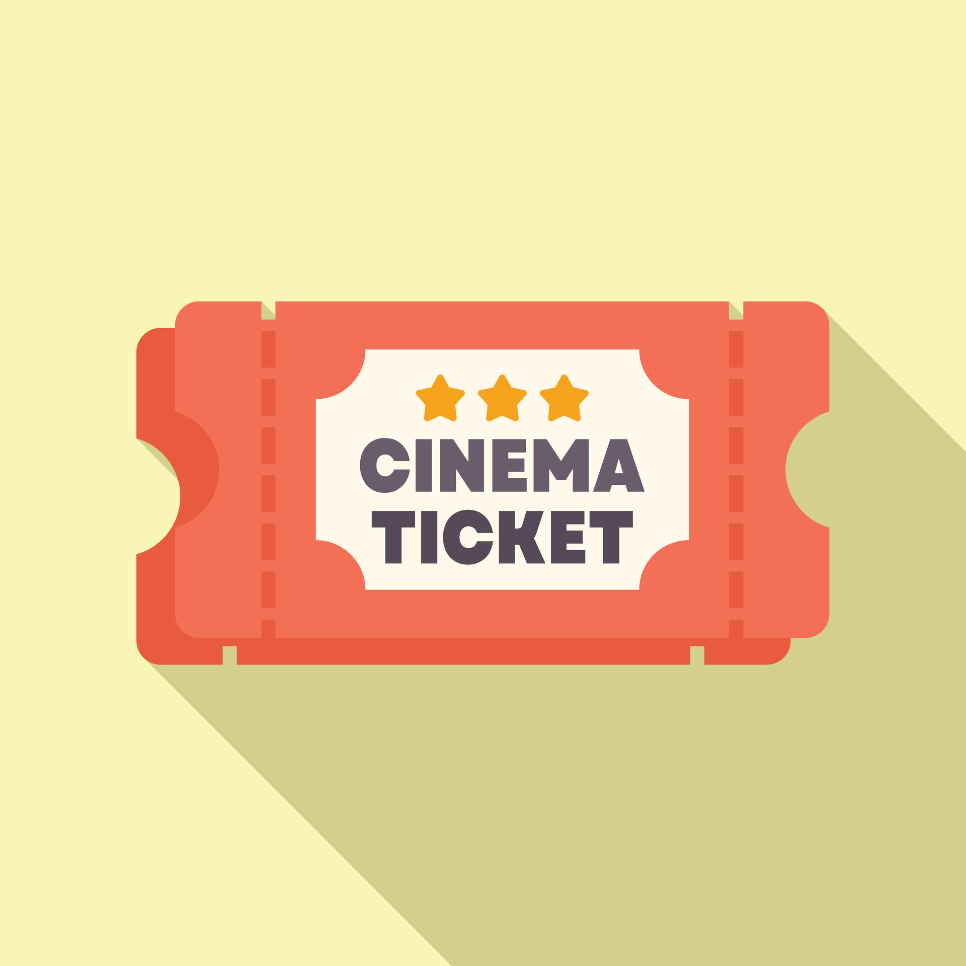 Cinema ticket admitting to five star movie screening 47044969 Vector ...