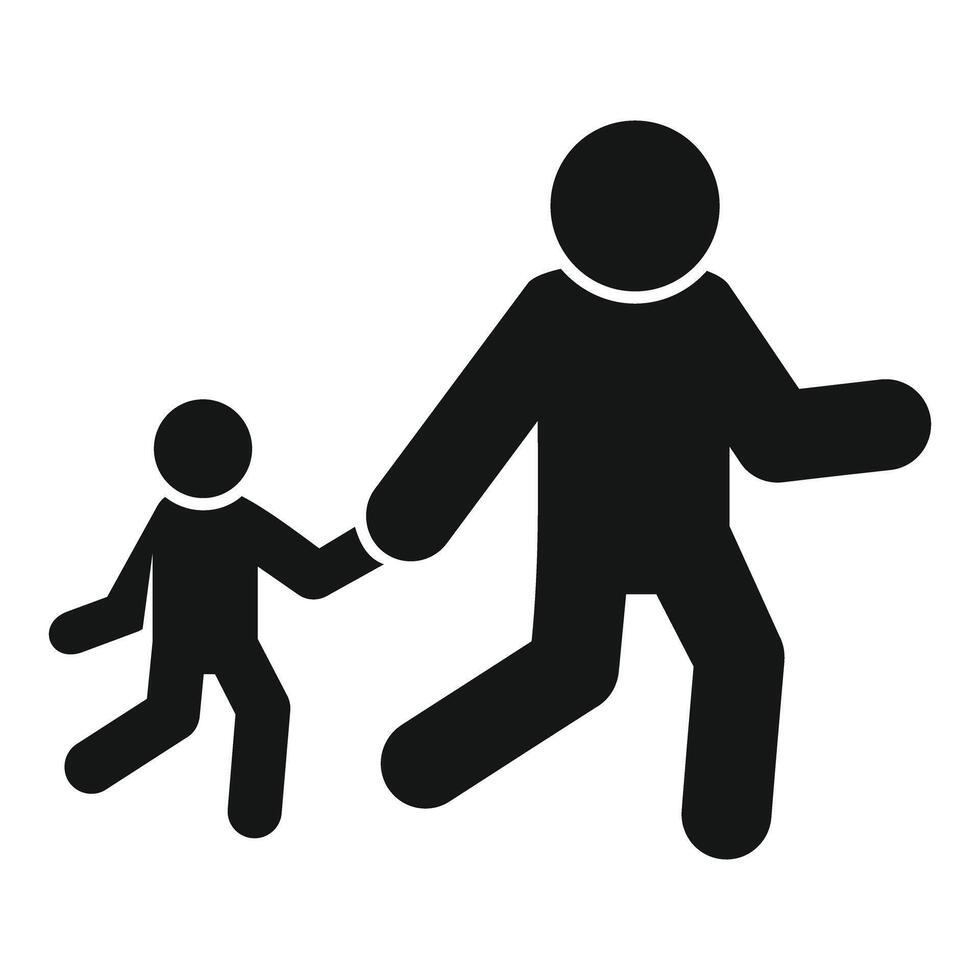 Father And Son Holding Hands Walking Together Icon 47045301 Vector Art