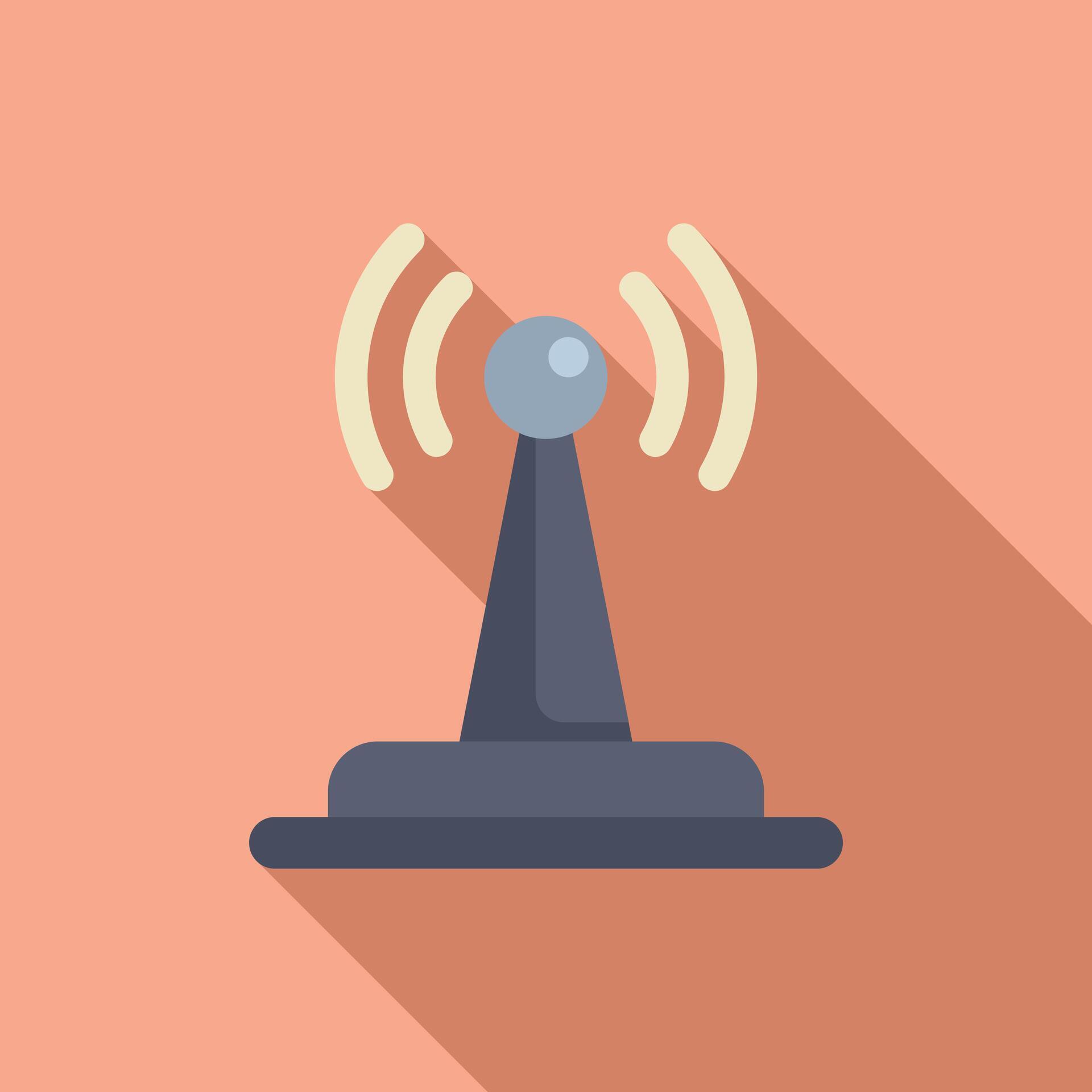 Antenna transmitting radio waves broadcasting information 47045386 Vector Art at Vecteezy