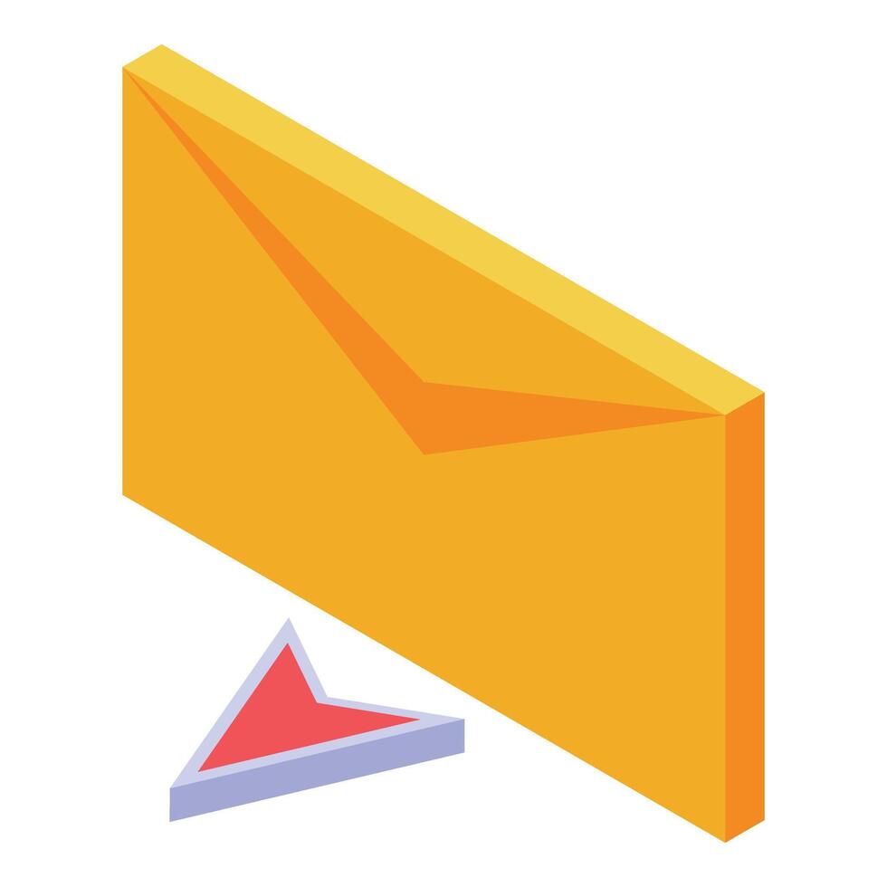 Yellow envelope sending email with red cursor arrow pointing on it 47046540 Vector Art at Vecteezy