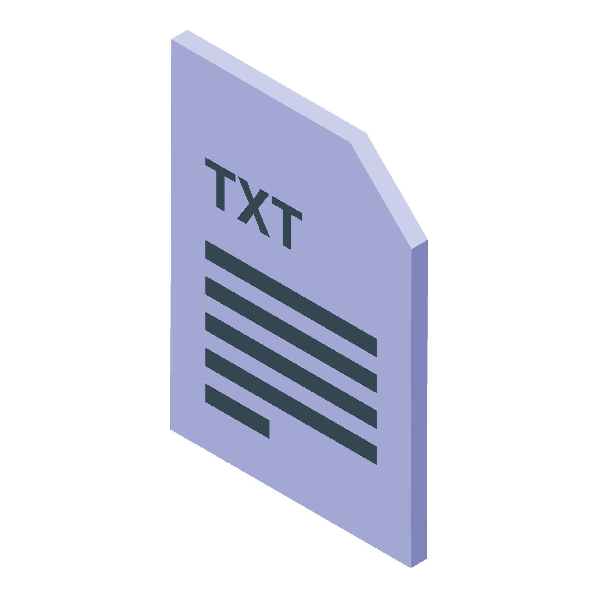 Txt file format icon representing text document for word processing ...
