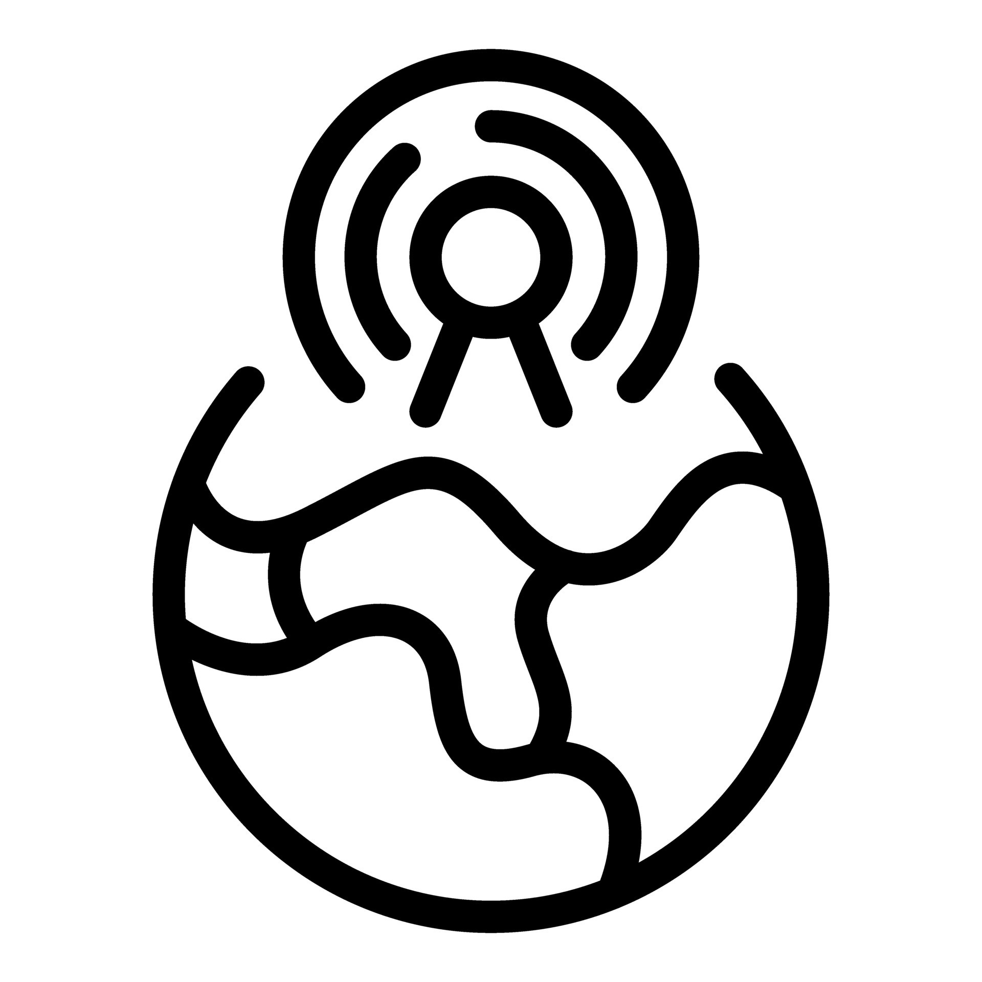 Global Network Connecting The World Through Wireless Communication Technology Icon 47048270