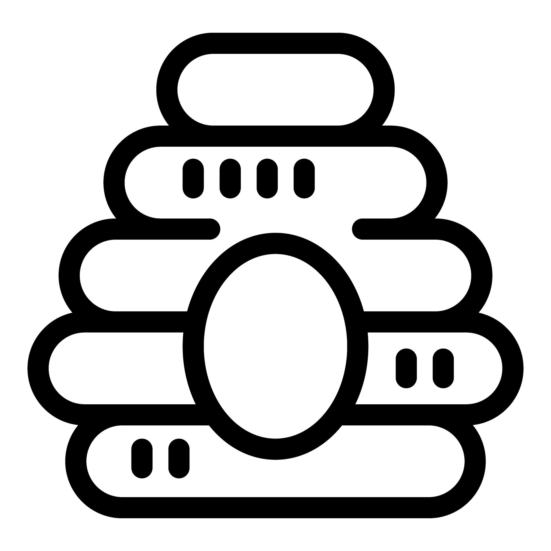 Data Center Server Rack Icon Showing Cloud Computing And Network