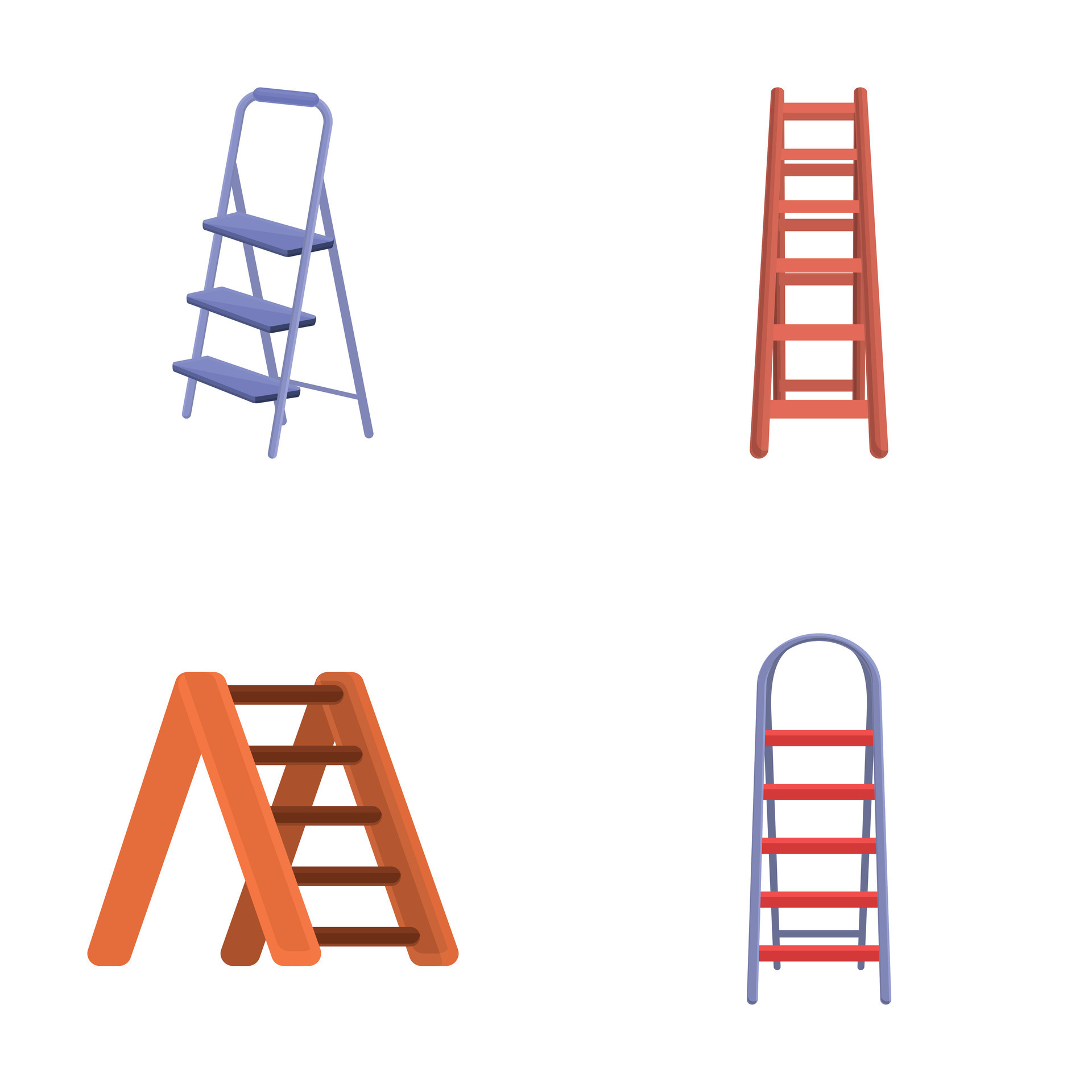 Step ladder icons set cartoon . Metal and wooden ladder 47051622 Vector ... Step ladder icons set cartoon . Metal and wooden ladder 47051622 Vector ...