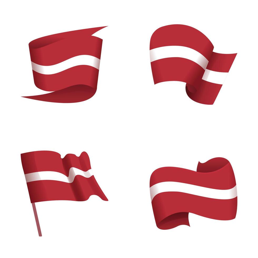 Set of latvian flags on white background 47052691 Vector Art at Vecteezy
