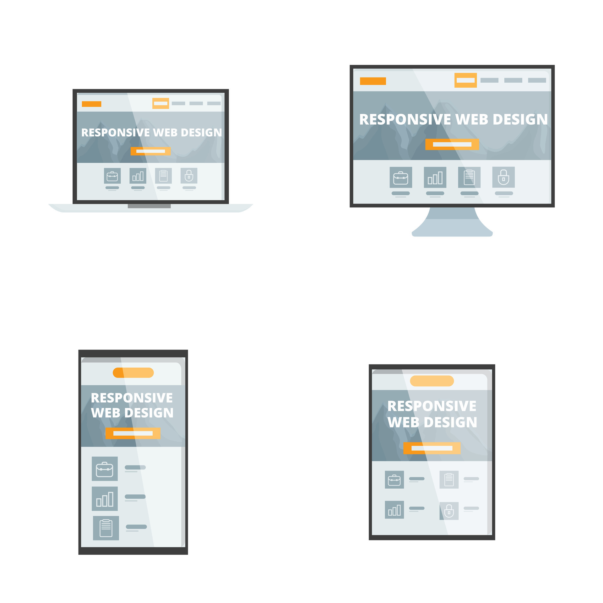 Set of responsive web design devices 47053025 Vector Art at Vecteezy
