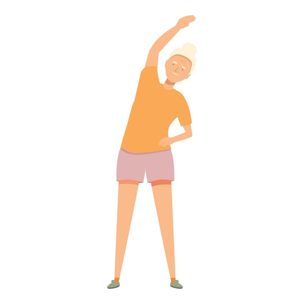 Elderly Woman Stretching Arms Workout Fitness Gym Healthy Lifestyle