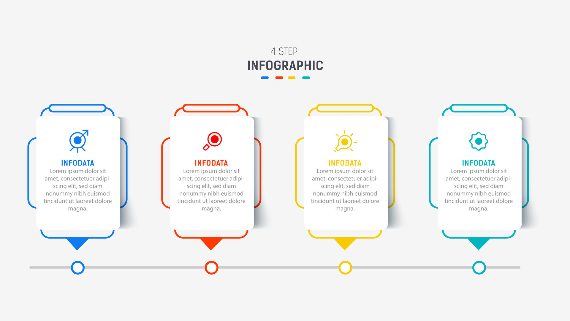 Three Step Infographic label design template with line icons. process ...