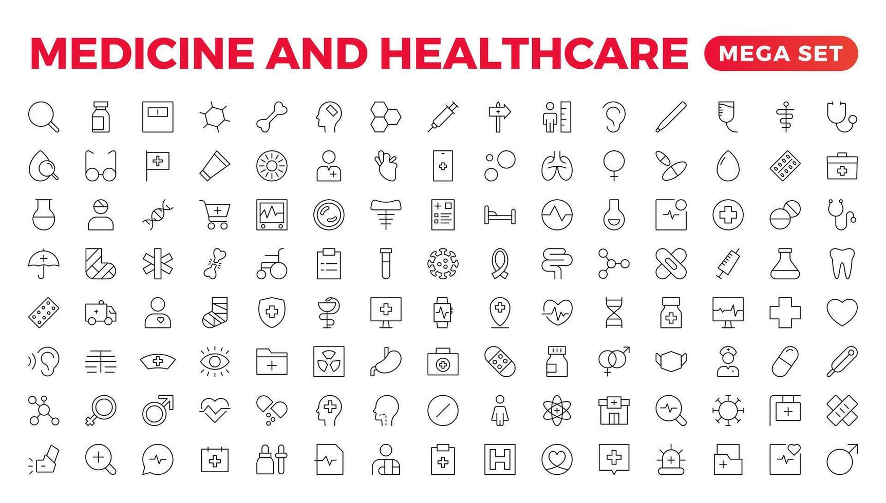 Set of Medical and Healthcare related Linear icons. healthcare ...