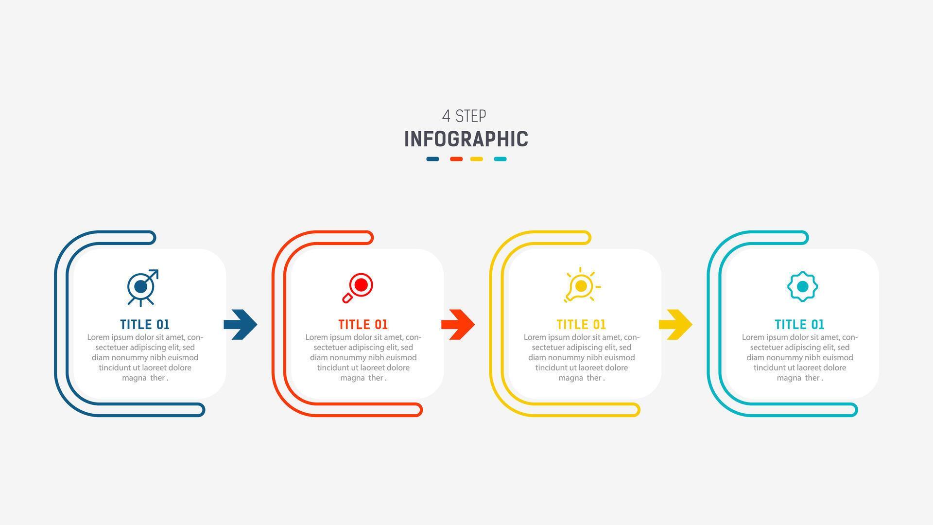 Three Step Infographic label design template with line icons. process ...