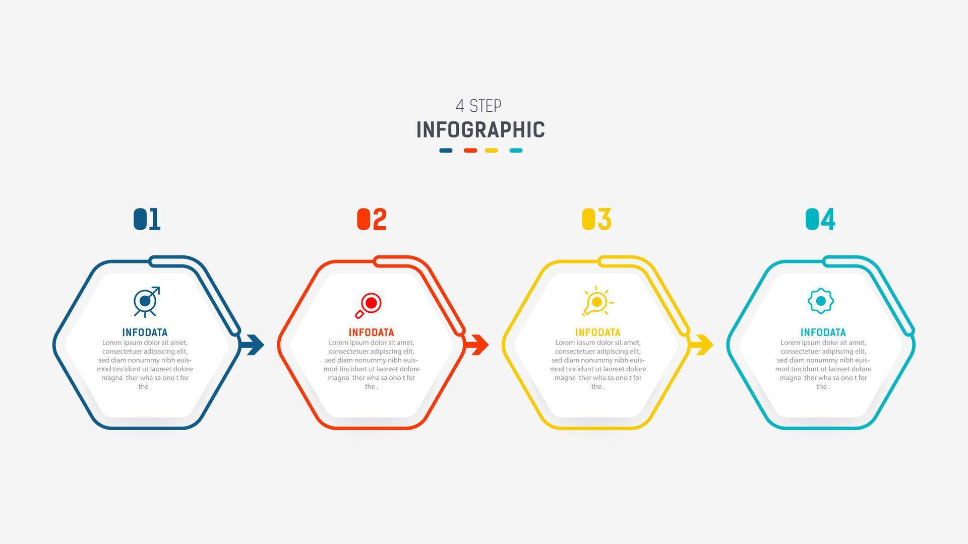 Three Step Infographic label design template with line icons. process ...
