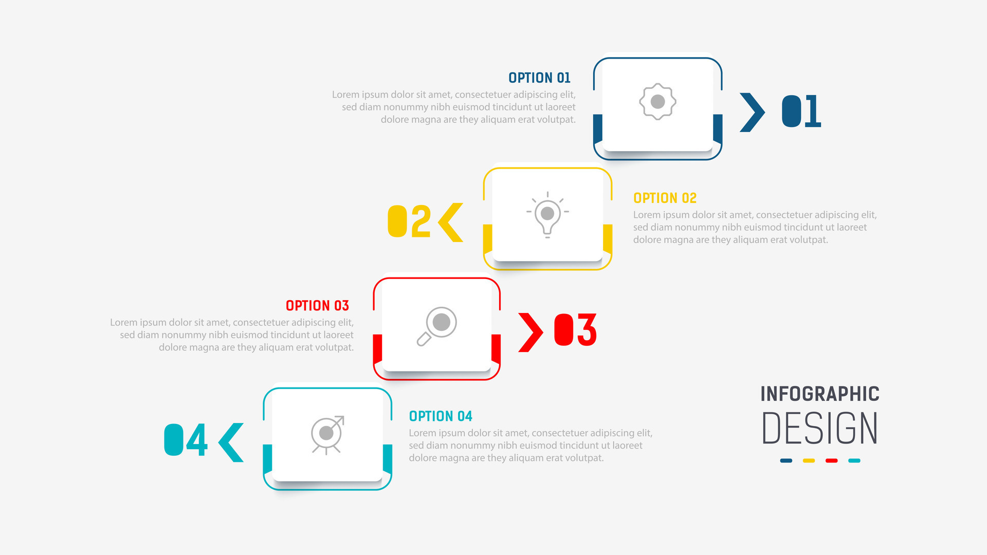 Four Step Infographic label design template with line icons. process ...