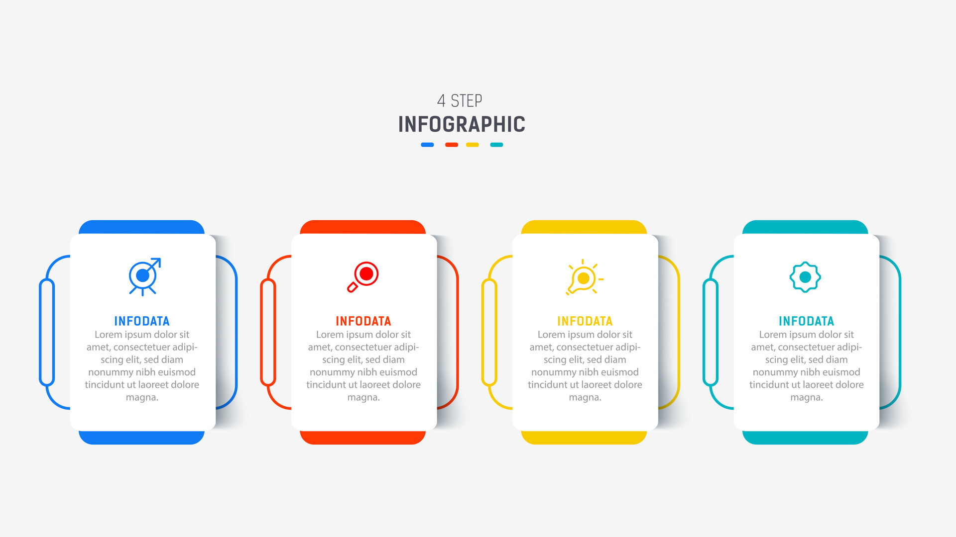 Three Step Infographic label design template with line icons. process ...