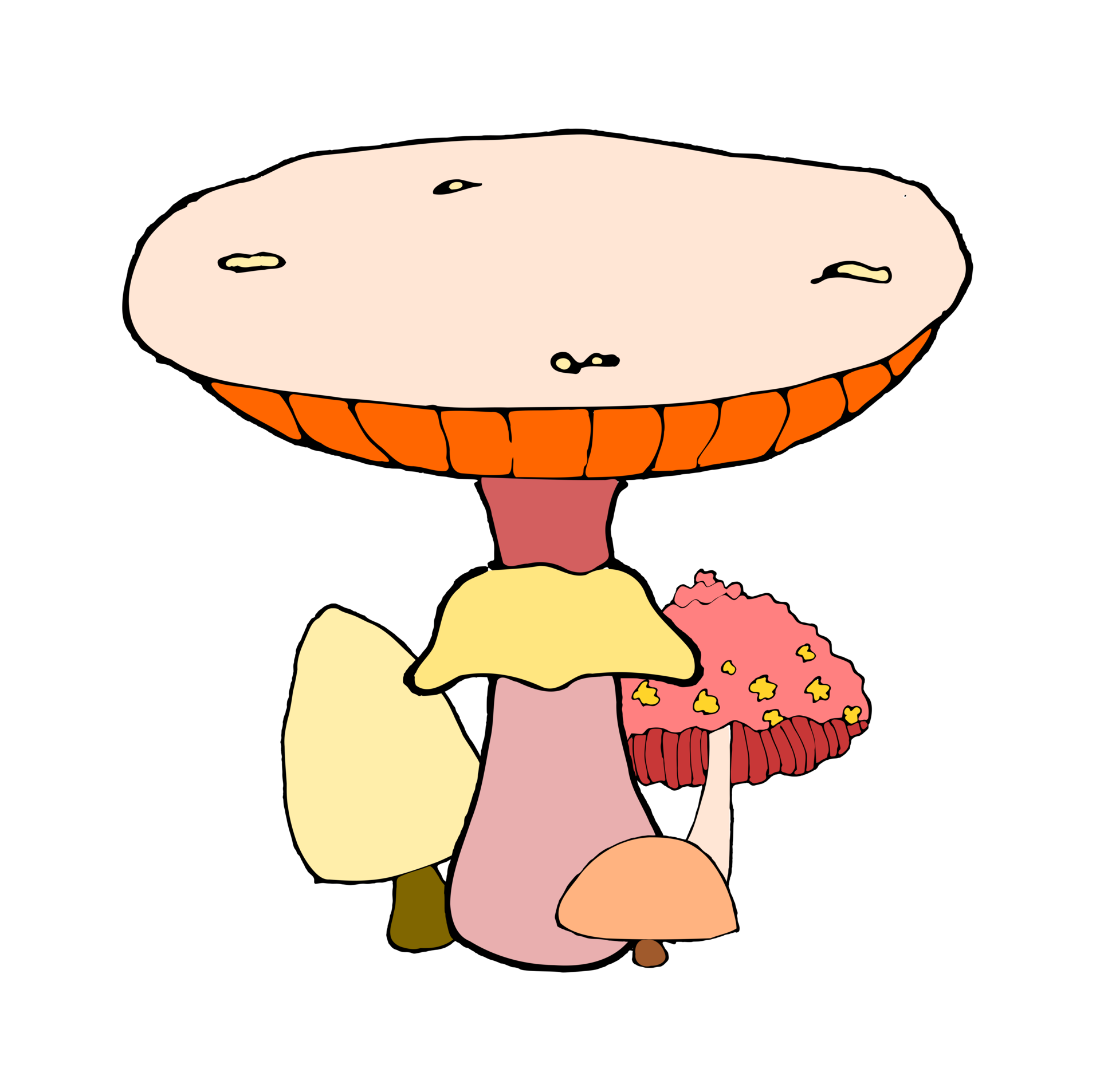 Colored Doodle Mushroom Hand Drawn Free 47066732 Png