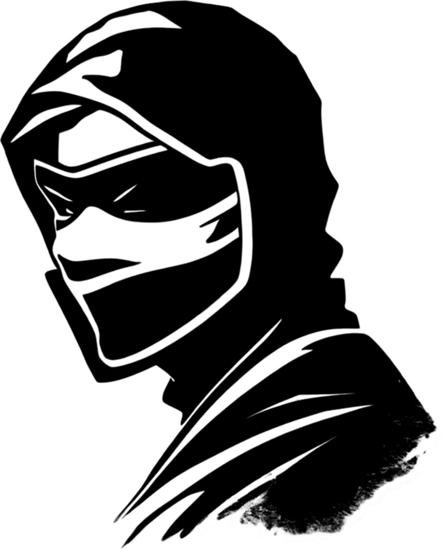 Ninja Face Black Stencil Iconic Design For Mysterious Projects Ai Generated 47073107 Png