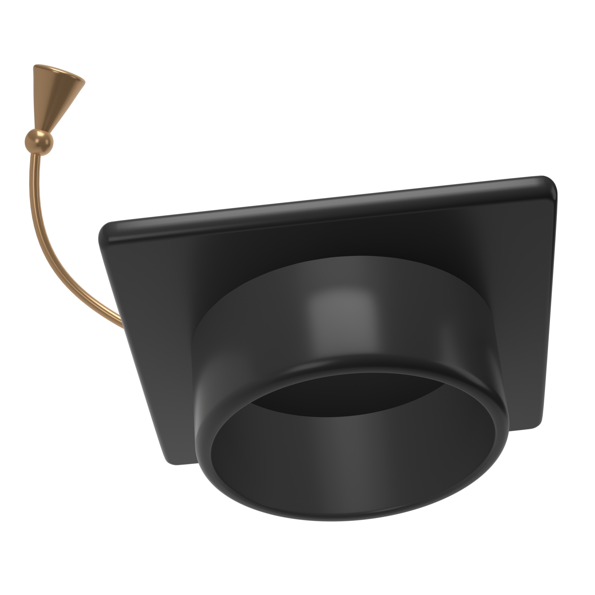 3d fly graduate black cap. School icon. Cap in air. Graduation university or college element ...