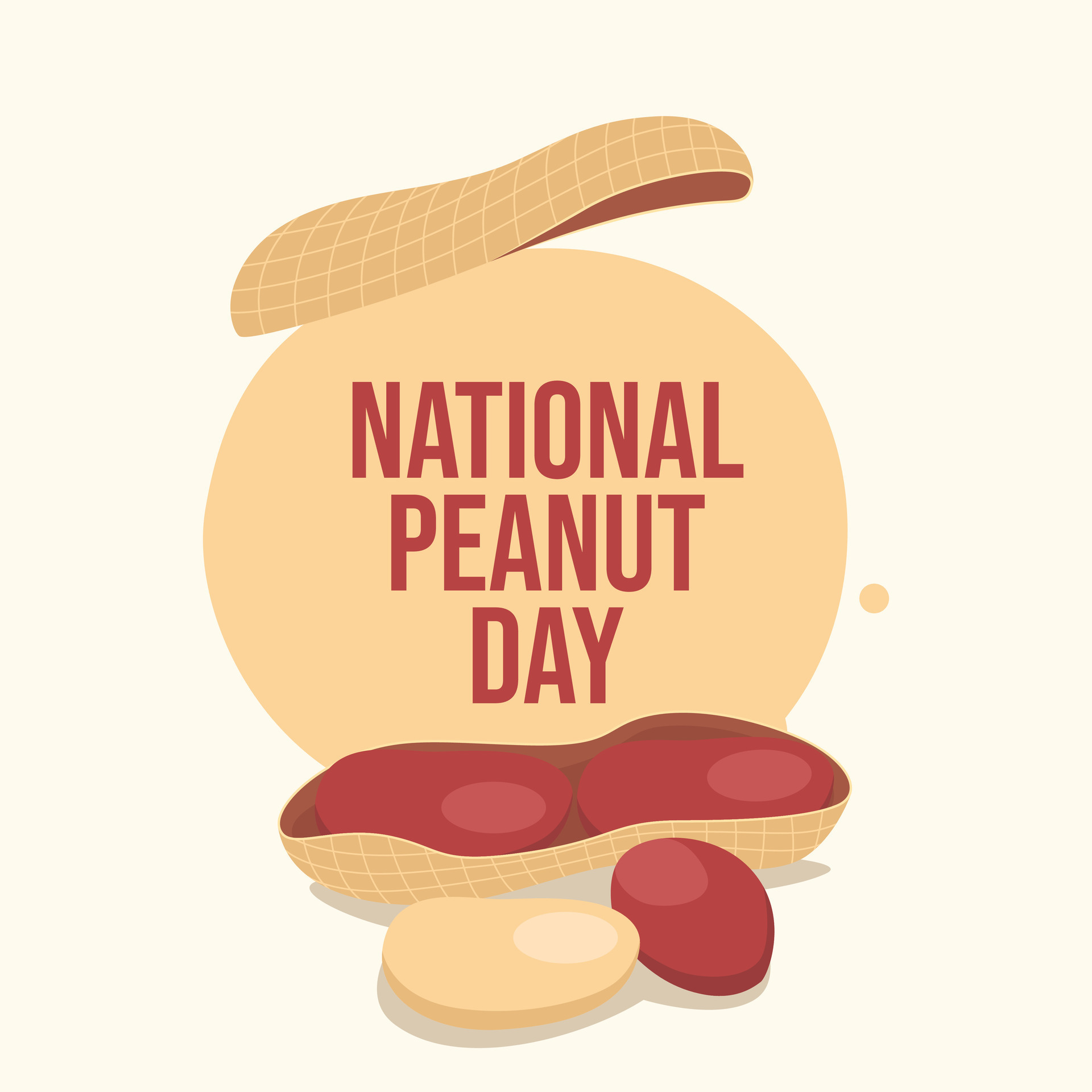 National Peanut Day. Flat art design. Good for celebration template ...