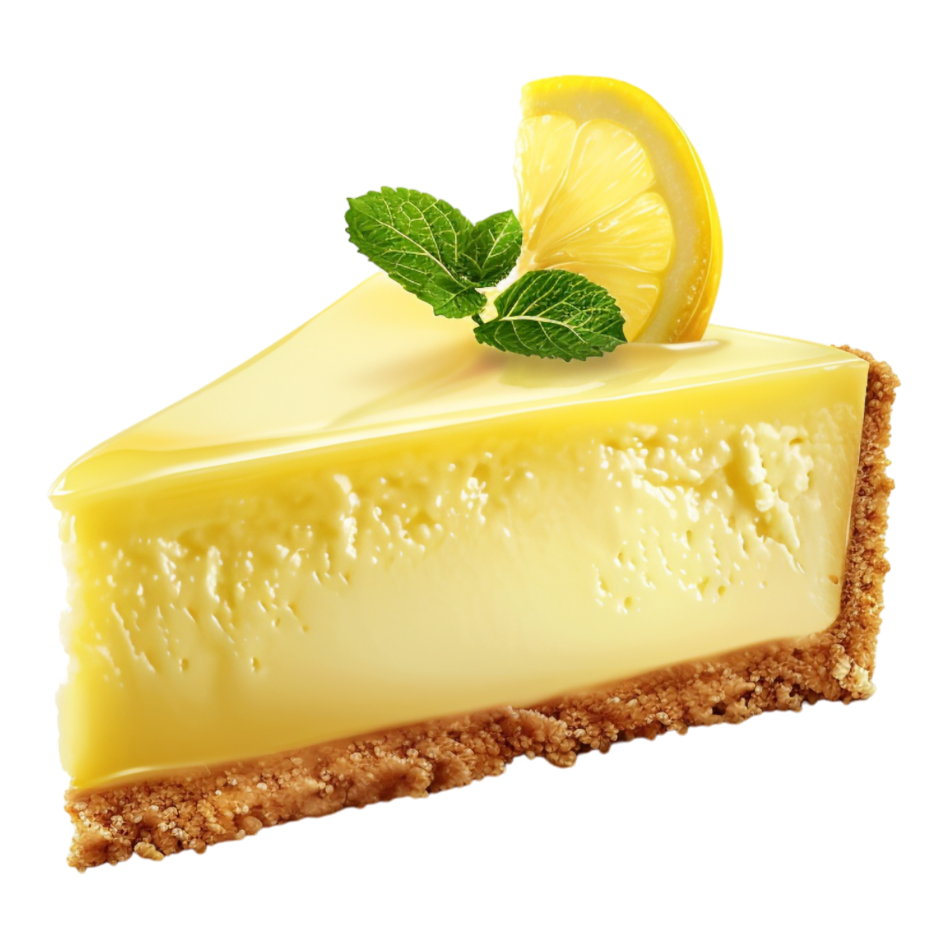 Yellow Cheese Lemon Cake on Transparent Background 47080170 PNG