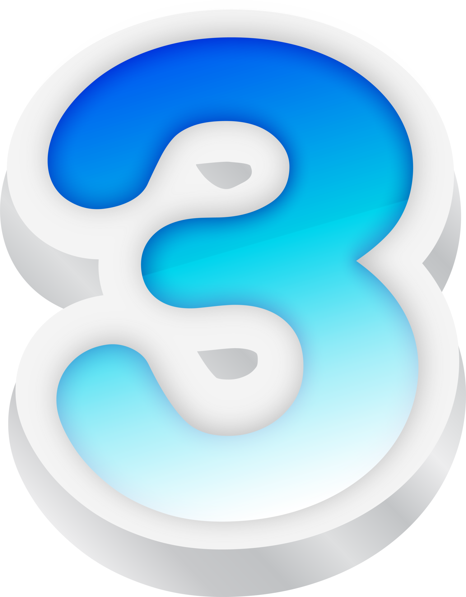 Number 3, Blue Gradient Text Effect 3D 47080817 PNG