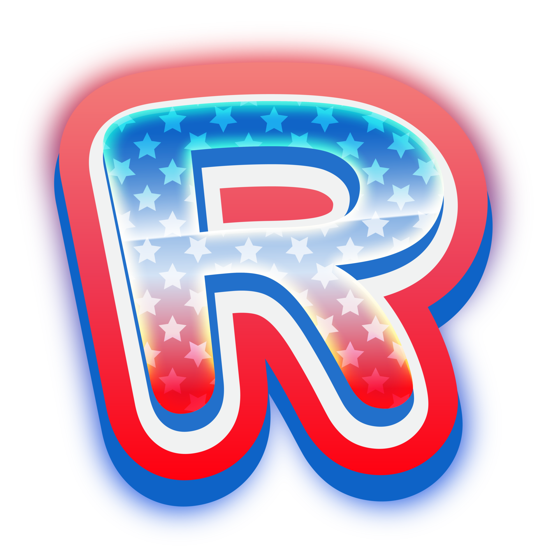 Letter R, Red Blue Neon Alphabet 47080821 PNG