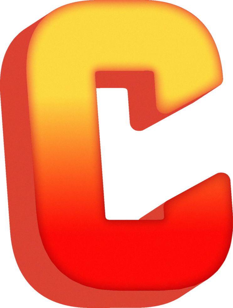 Letter C 3d Bold Orange Alphabet Letter 47081363 Png