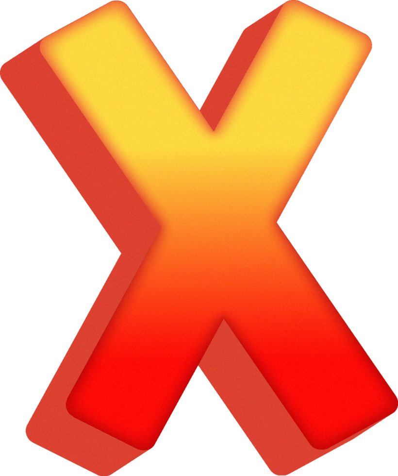 Letter X 3d Bold Orange Alphabet Letter 47081369 Png