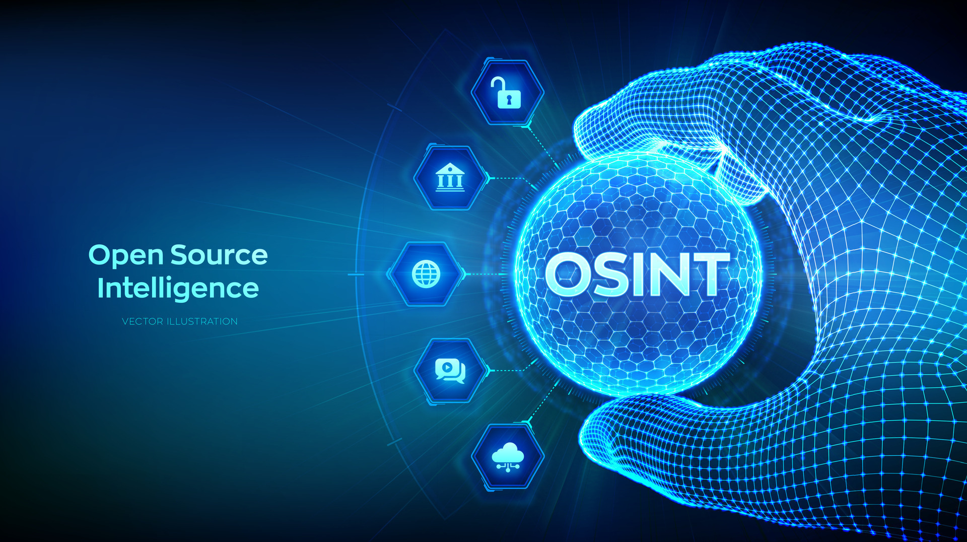 Open Source Intelligence Osint Open Data Access Open Source Analysis Concept In The Shape Of