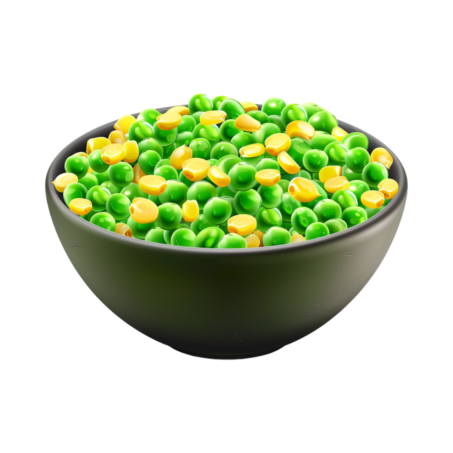 Green Peas and Sweet Corn in a Bowl on Transparent Background 47086265 PNG