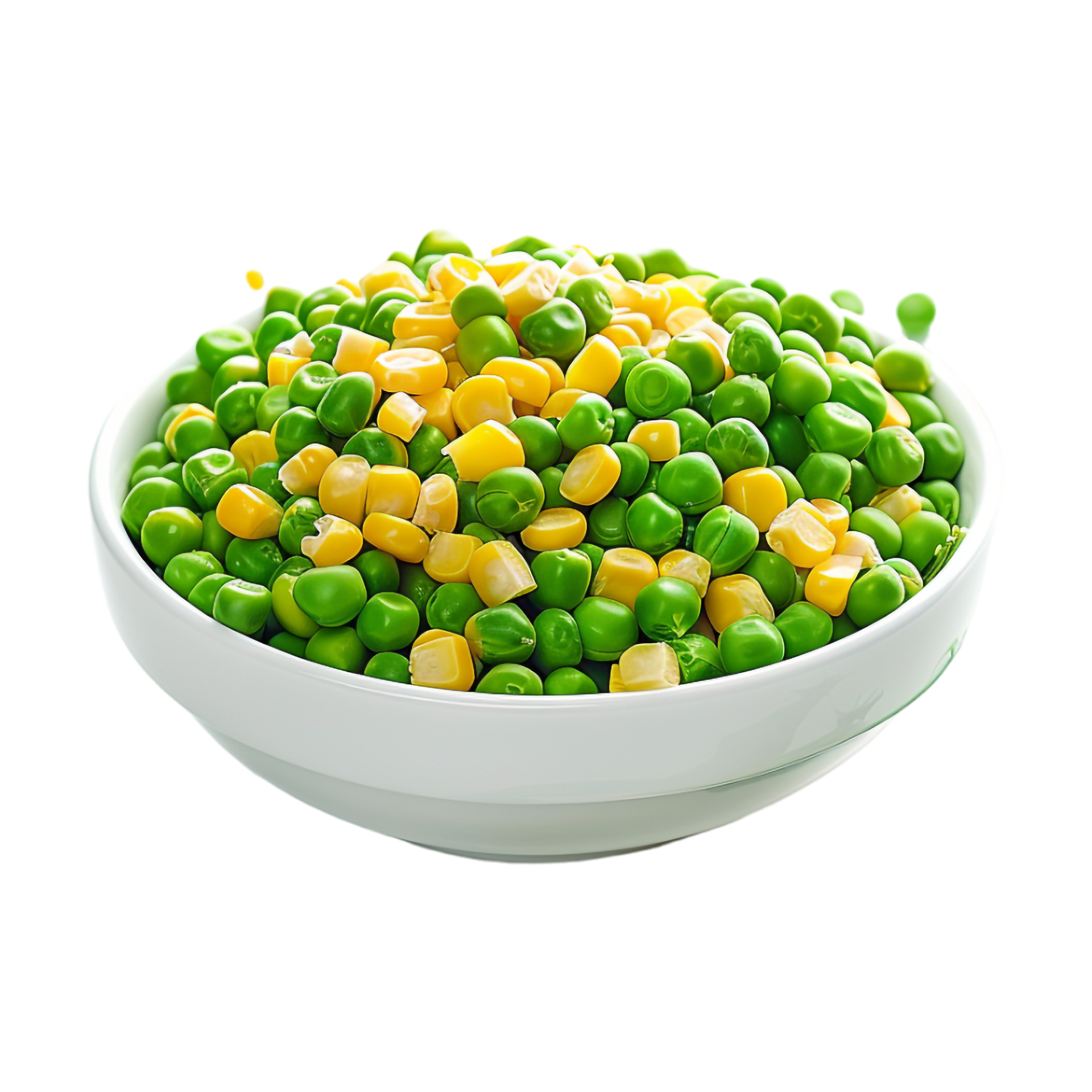 Green Peas and Sweet Corn in a Bowl on Transparent Background 47086273 PNG